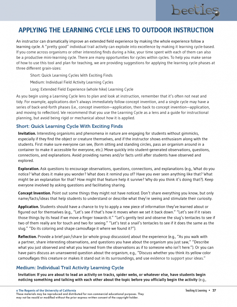 Beetles Project Teaching and Learning - Beetles Project