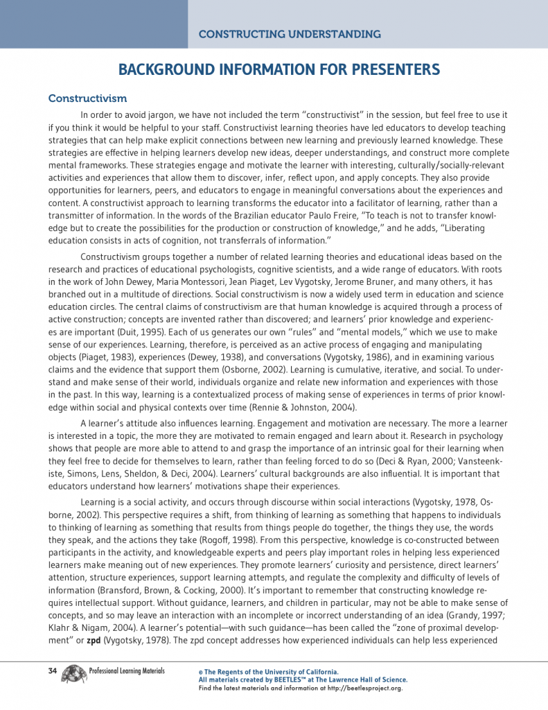 Beetles Project Constructing Understanding - Beetles Project