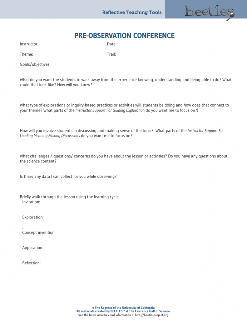 Beetles Project Coaching Tools - Beetles Project