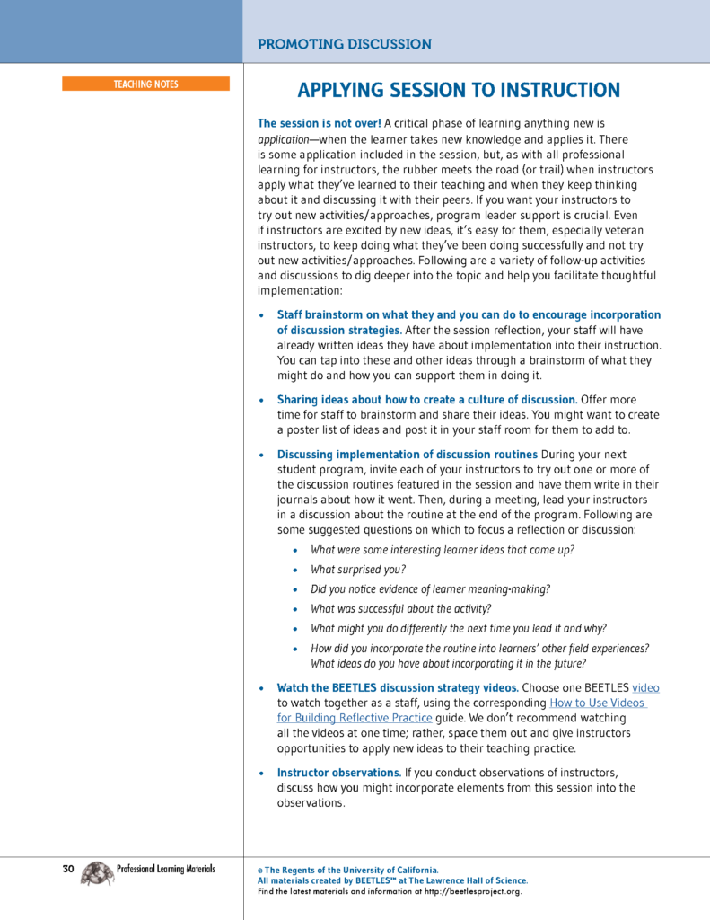 Beetles Project Promoting Discussion - Beetles Project